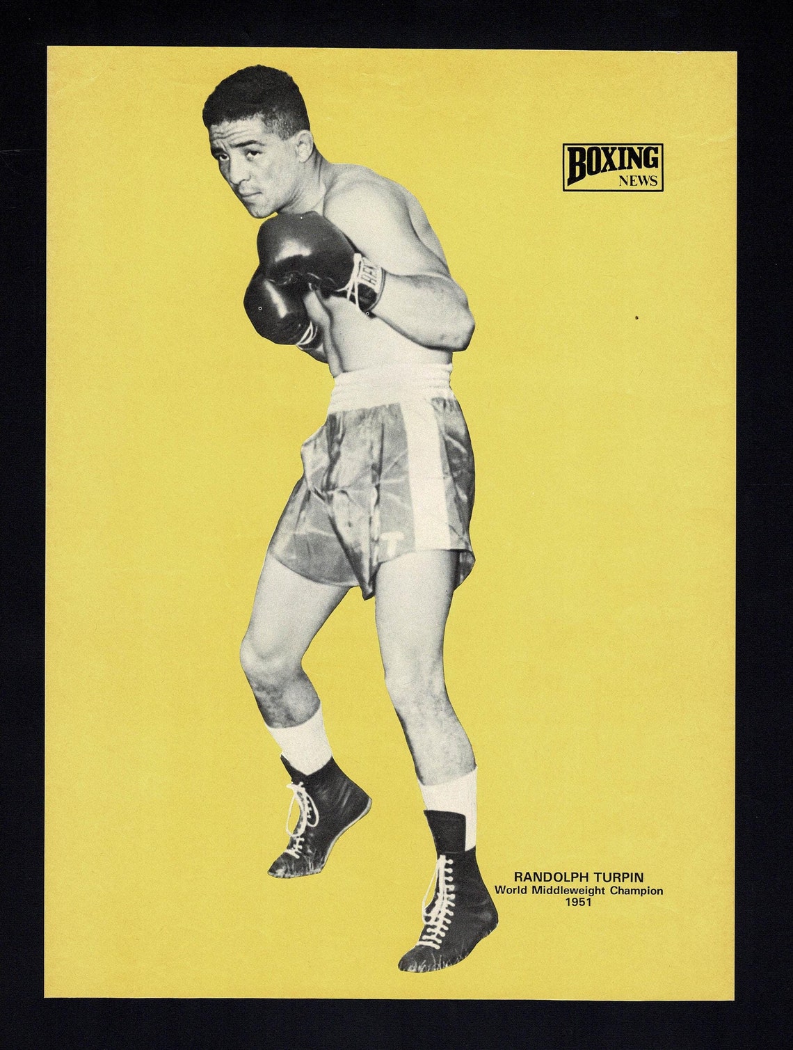 RANDOLPH TURPIN Boxer - Boxing News Poster - Original - 11 1/4" X 8 1/4" - World Middleweight ...