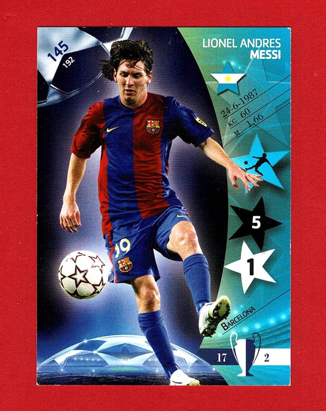 LIONEL MESSI - ORIGINAL Footballer Trading Card - Argentina & Barcelona ...