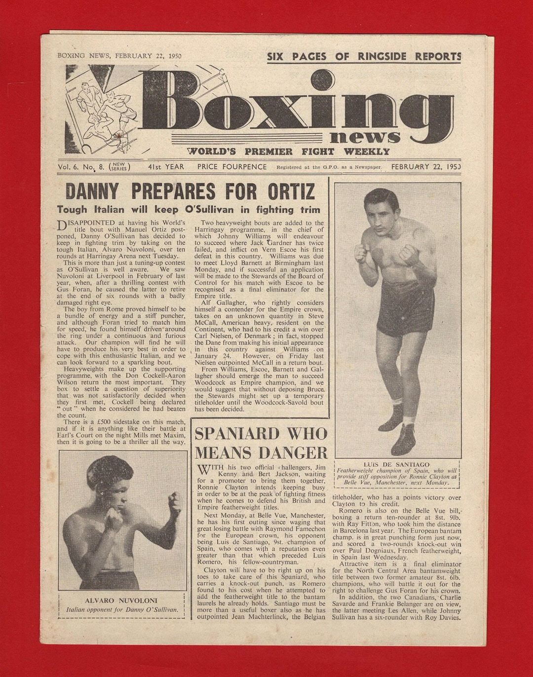 1950 BOXING NEWS - Original Boxing Publication - 22nd February 1950 ...