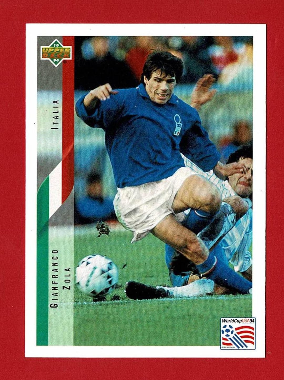 GIANFRANCO ZOLA (ITALY) - Original 1994 Footballer Trading Card - U.S.A ...