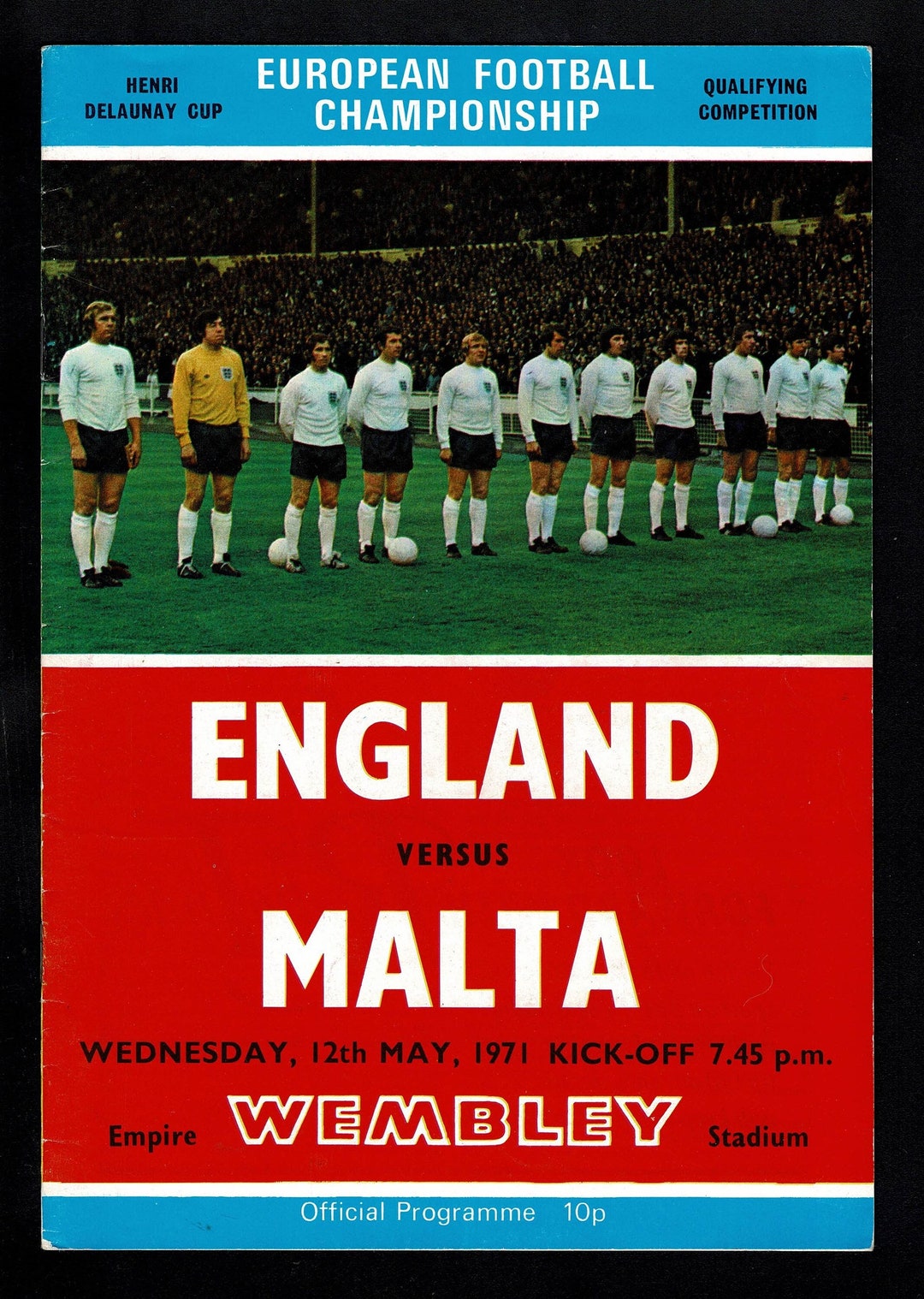 1971 ENGLAND International FOOTBALL Programme England V MALTA Wembley ...