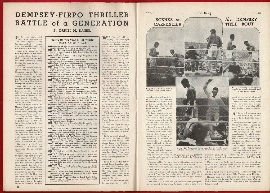 1952 'THE RING' BOXING Magazine 30th Anniversary Issue Original ...