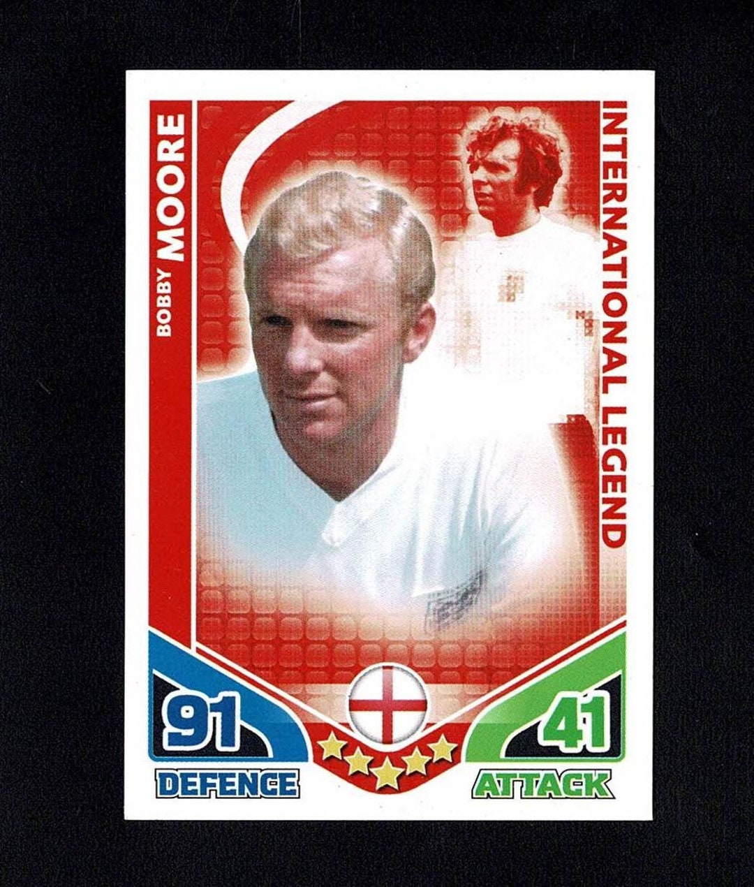 BOBBY MOORE - Original English Footballer Legend Trading Card - ENGLAND ...