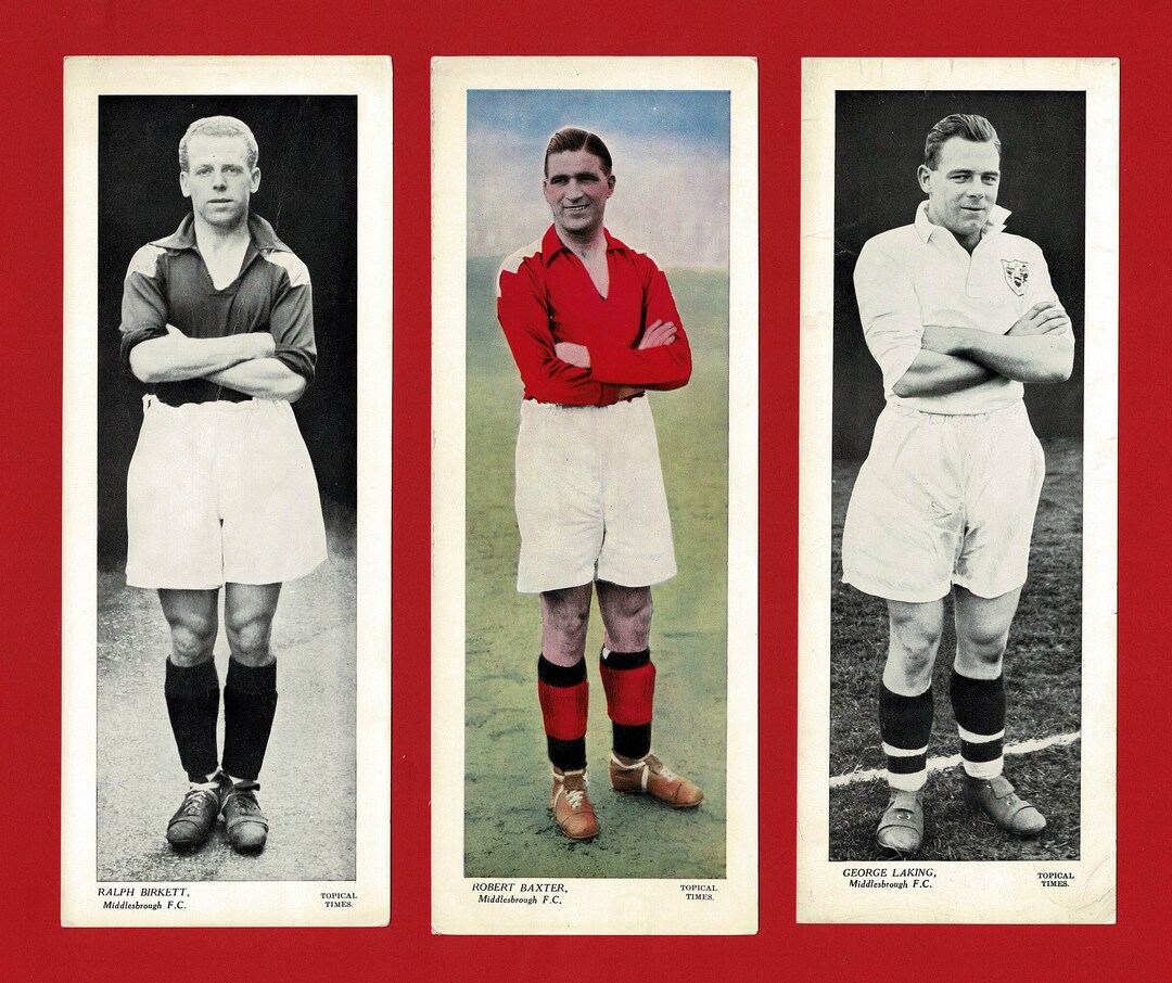 MIDDLESBROUGH F.C. 1930's FOOTBALL CARDS - Large Original Vintage Cards ...