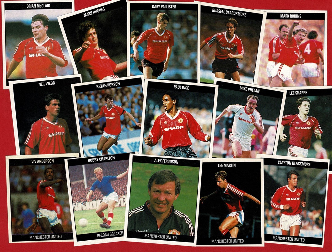 MANCHESTER UNITED F.C. Original 1990 ORBIS Football Stickers Soccer ...