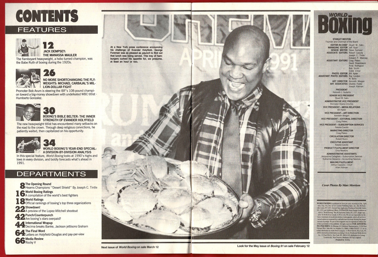 1991 'WORLD BOXING' Magazine - Original April 1991 Publication ...
