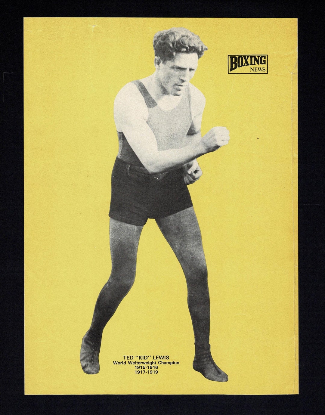 TED 'KID' LEWIS Boxer - Boxing News Poster - Original - 11 1/4" X 8 1/4 ...