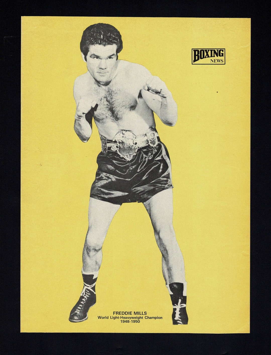 FREDDIE MILLS Boxer - Boxing News Poster - Original - 11 1/4" X 8 1/4 ...