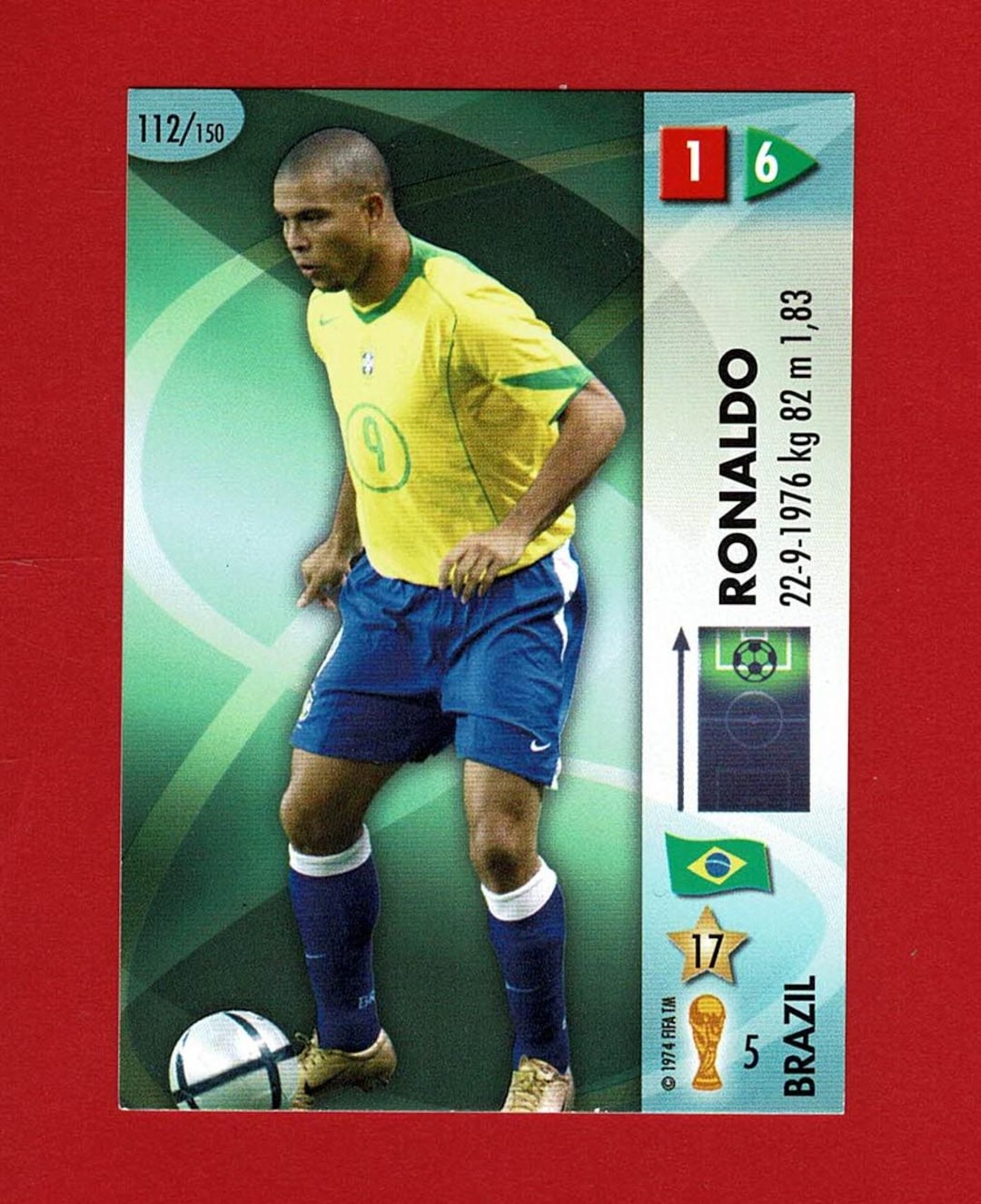 RONALDO - ORIGINAL Brazilian Footballer Trading Card - Germany F.I.F.A ...