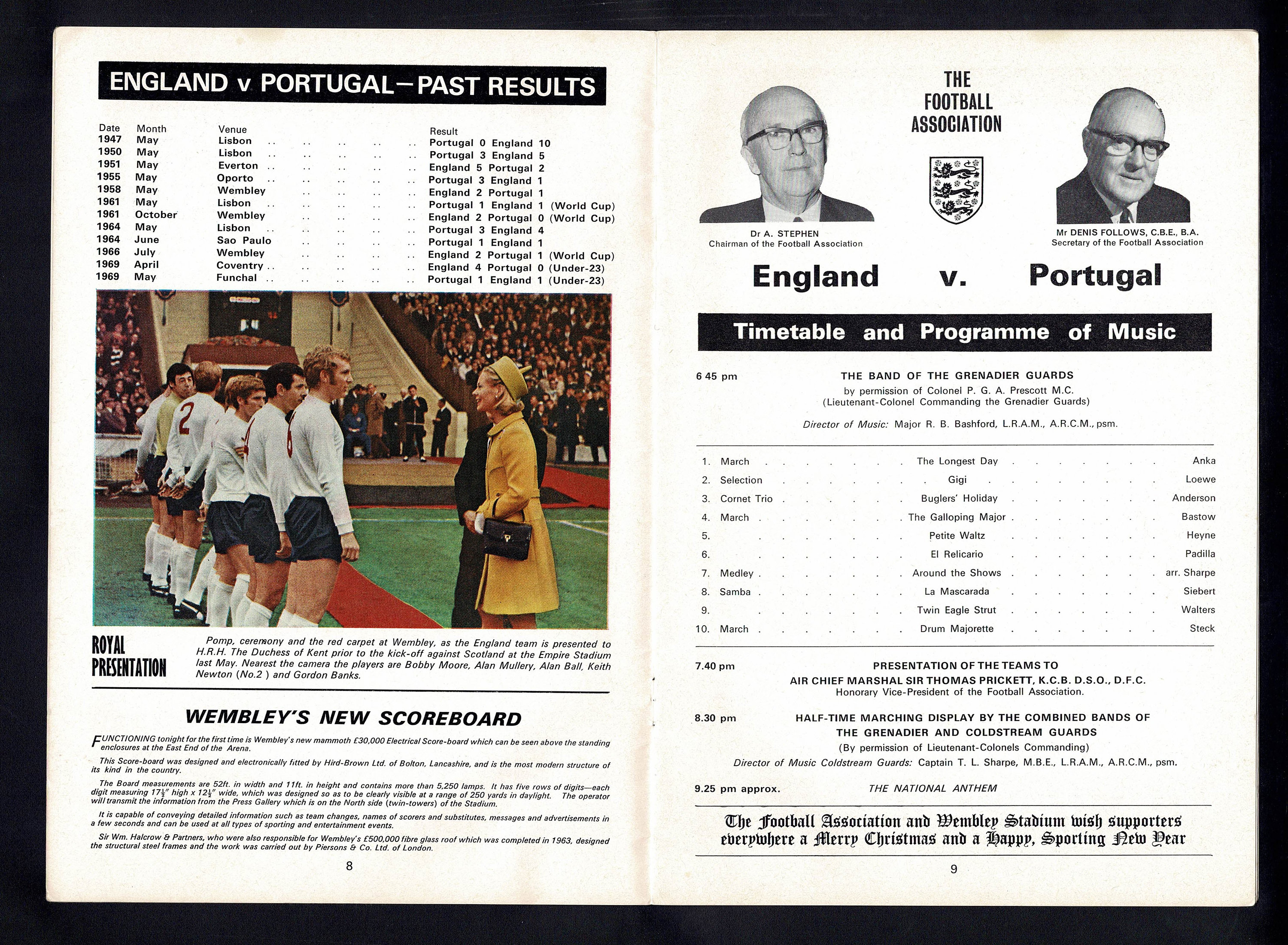 1969 ENGLAND International FOOTBALL Programme England V PORTUGAL 10th ...