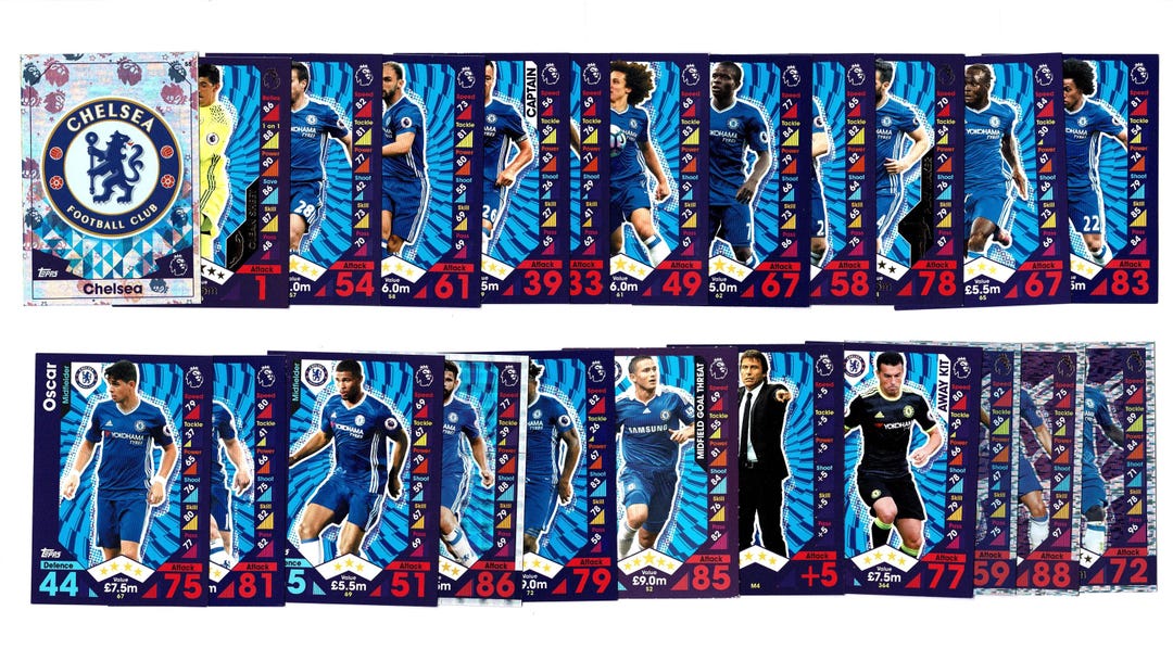 CHELSEA F.C. - 23x Original Football Trading Cards Inc. 5 Foils ...