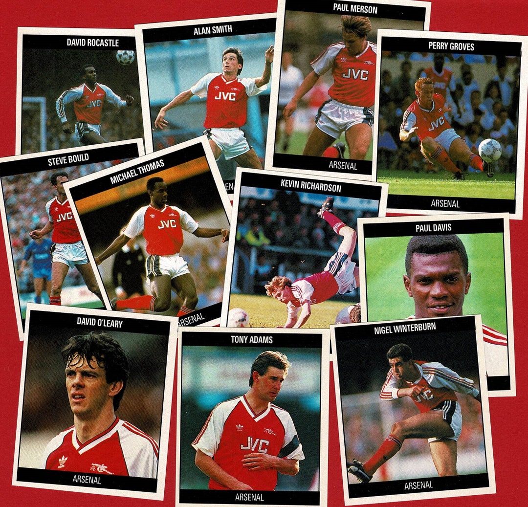 ARSENAL F.C. Original 1990 ORBIS Football Stickers Soccer Trading Cards ...