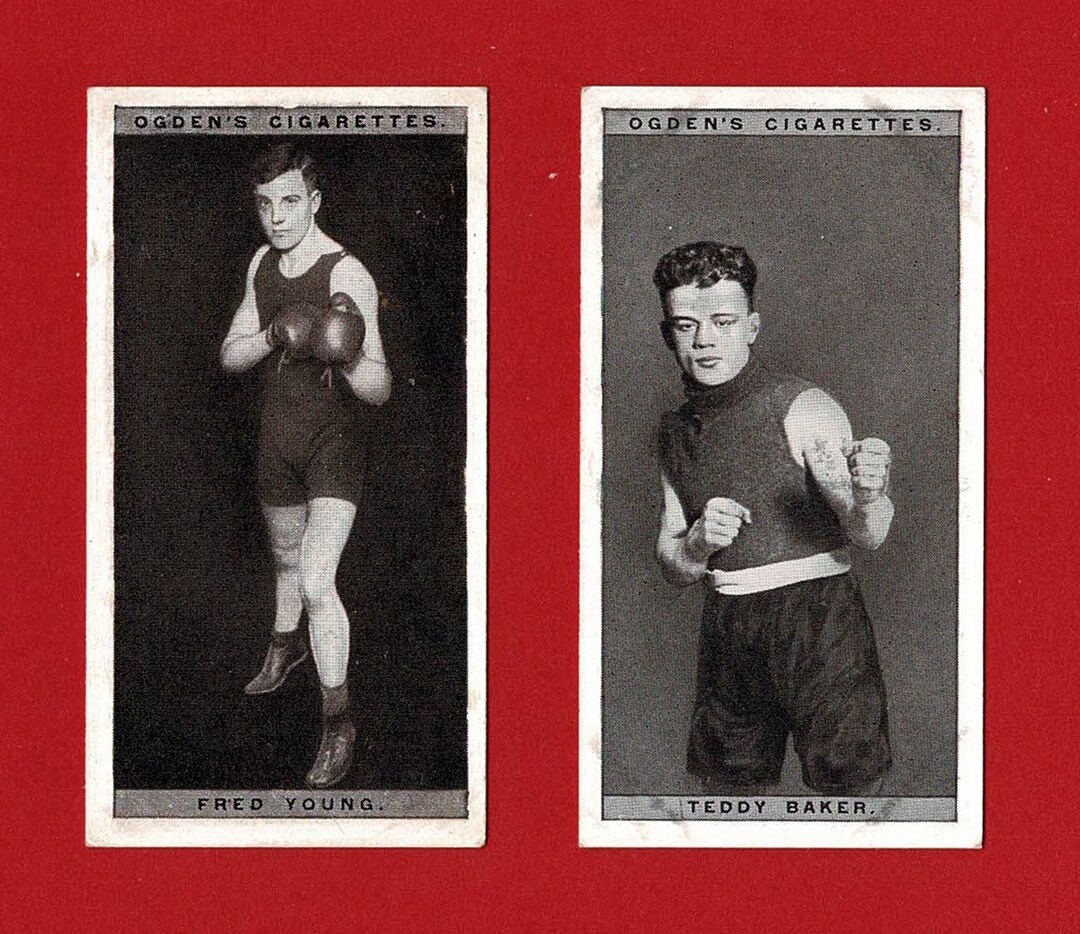1920's BOXING CARDS 'PUGILISTS in Action' 2x Original Boxing Cigarette ...