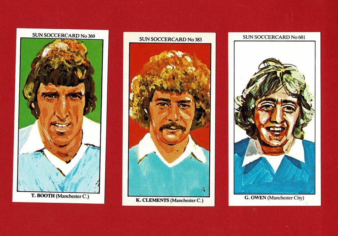 MANCHESTER CITY F.C. FOOTBALLERS - Sun Newspaper Soccer Cards ...