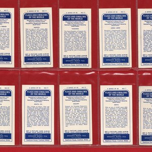 FLAGS and EMBLEMS of the WORLD - Original Tea Trade Card Set - Brooke ...