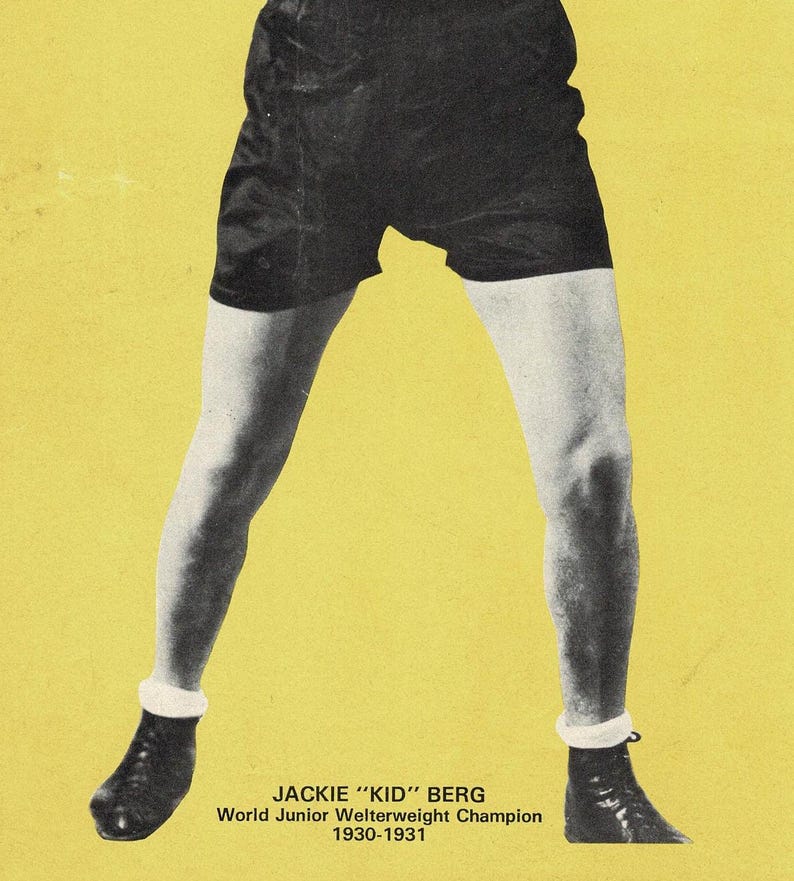 JACKIE 'KID' BERG Boxer - Boxing News Poster - Original - 11 1/4" X 8 1 ...