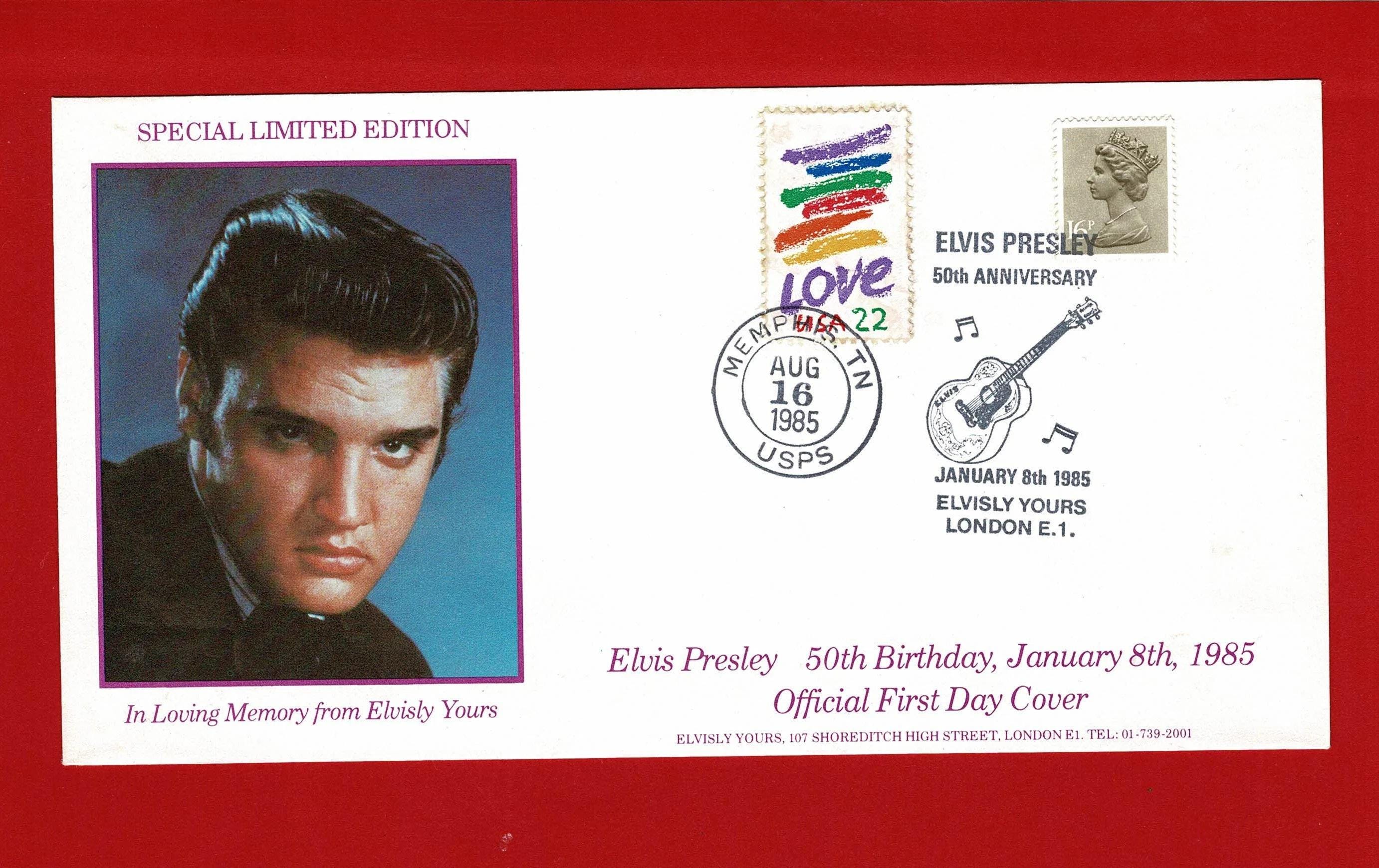 ELVIS 50th BIRTHDAY First Day Cover Envelope Set - Special Limited ...