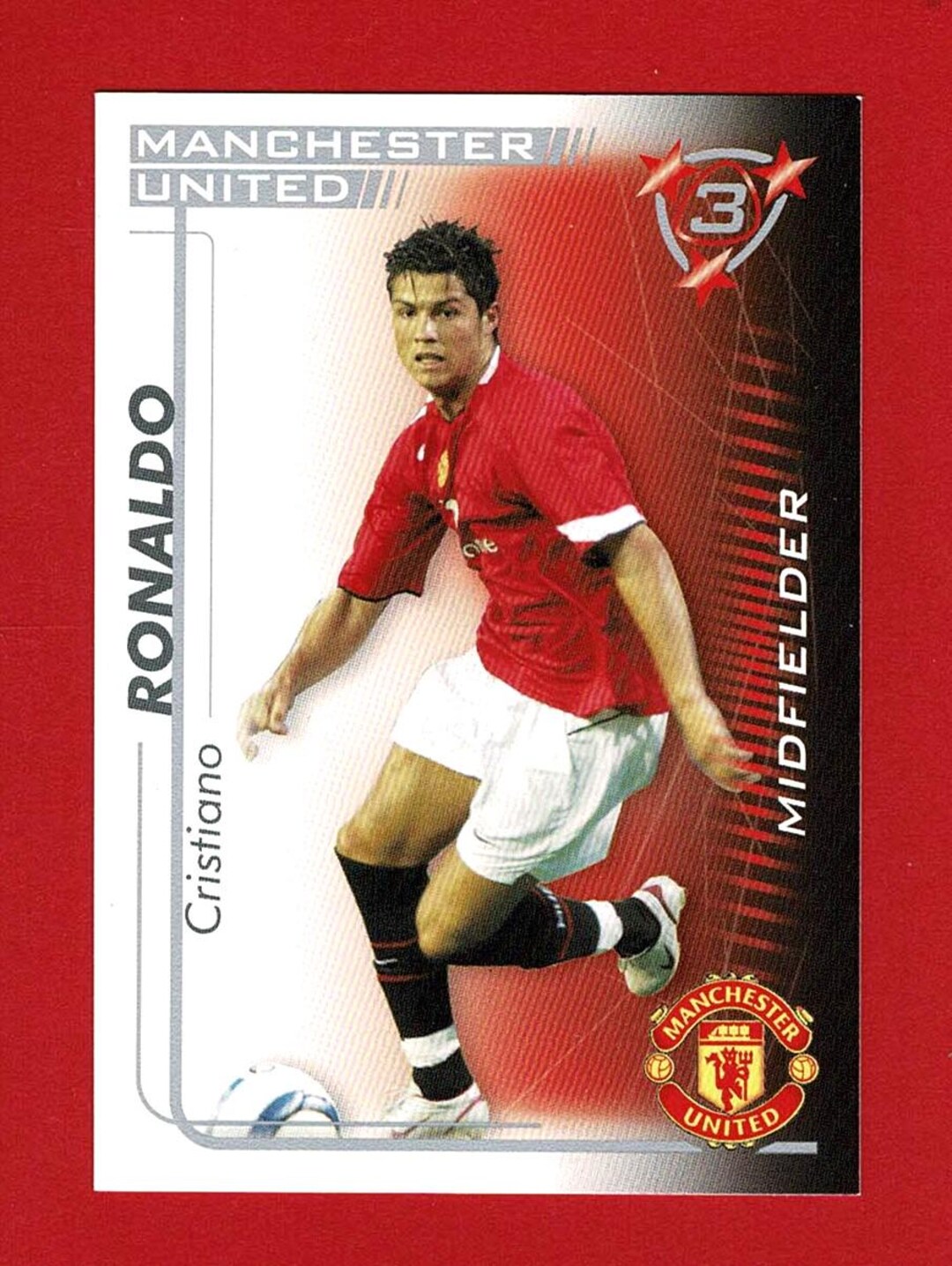 CRISTIANO RONALDO - ORIGINAL Footballer Trading Card - Manchester ...