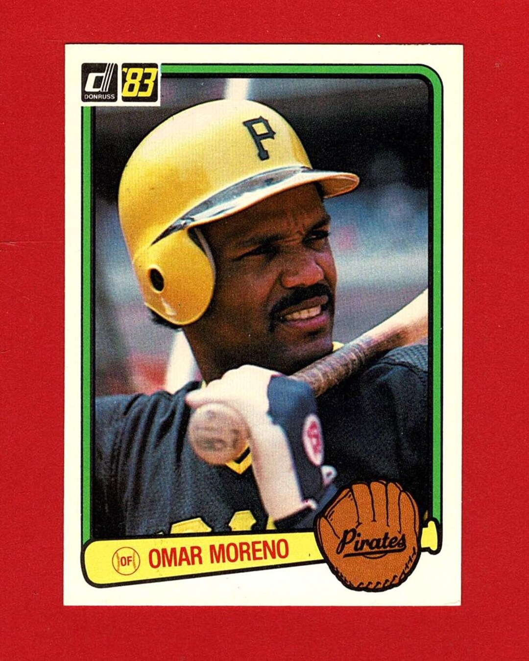 OMAR MORENO - BASEBALL Trading Card - Pittsburgh Pirates - Donruss 1983 ...