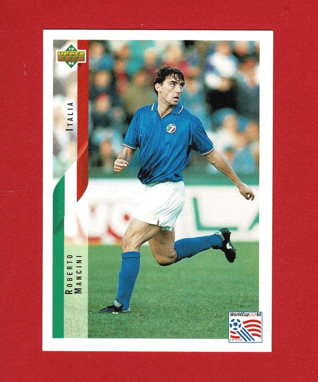 ROBERTO MANCINI (ITALY) - Original 1994 Footballer Trading Card - U.S.A ...