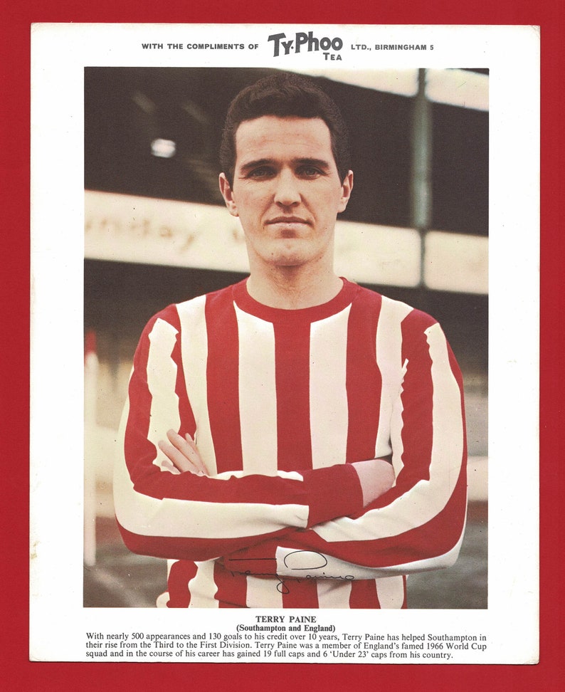 TERRY PAINE ORIGINAL 1967 Footballer Card Typhoo Tea Extra - Etsy