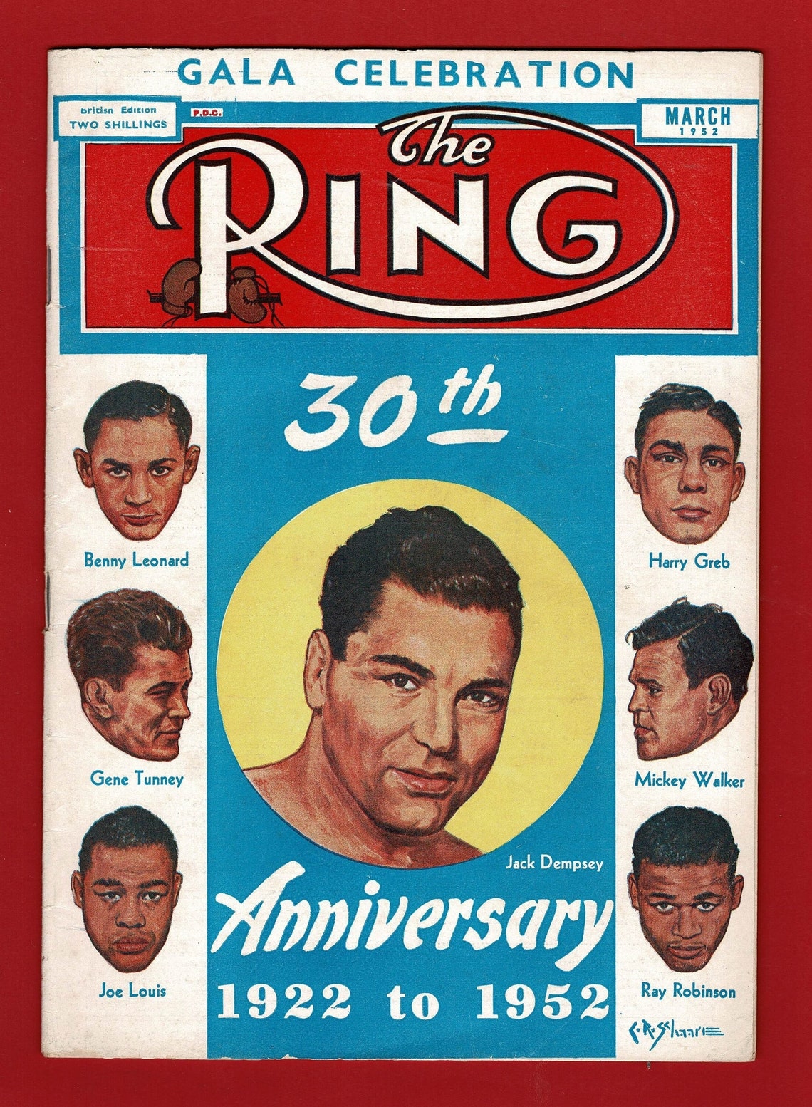 1952 'THE RING' BOXING Magazine 30th Anniversary Issue Original ...