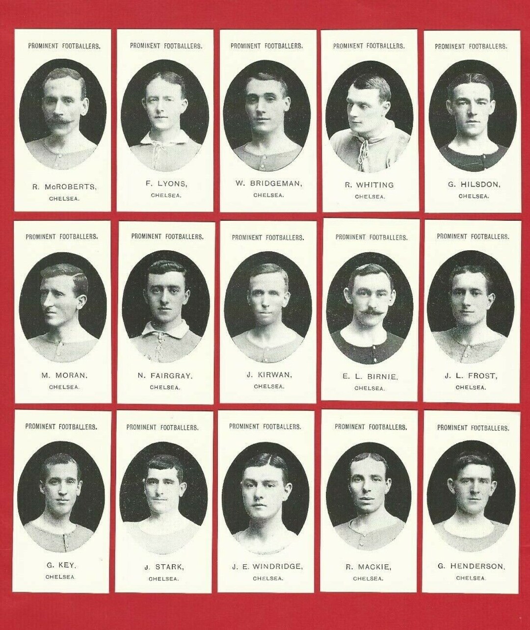 CHELSEA F.C. - FOOTBALL Card Set - Taddy Prominent Footballers Reprint ...