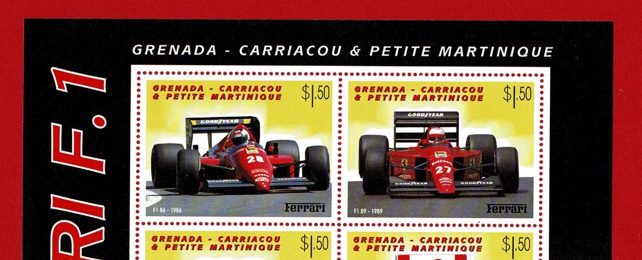FERRARI F1 MOTORSPORT - Stamp Sheet - Grenada - Ferrari Formula One F1 ...
