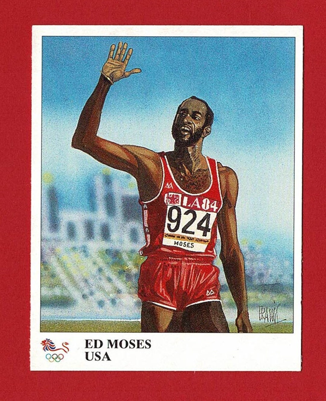 ED MOSES - ATHLETICS Trade Card - Olympic Champions - 1996 Athlete Card ...