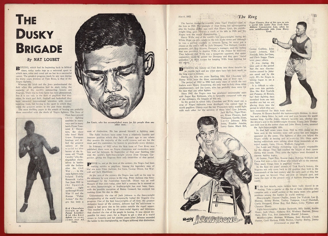 1952 'THE RING' BOXING Magazine 30th Anniversary Issue Original ...