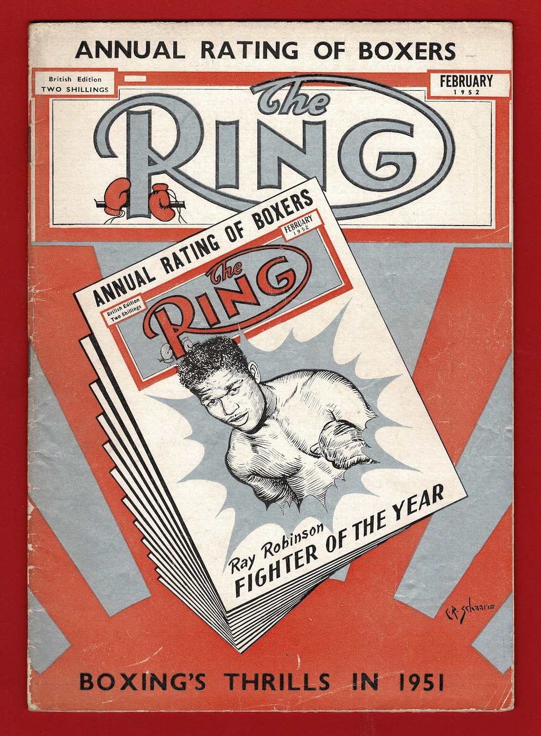 1952 'THE RING' BOXING Magazine Feb. 1952 Original Publication Ft ...