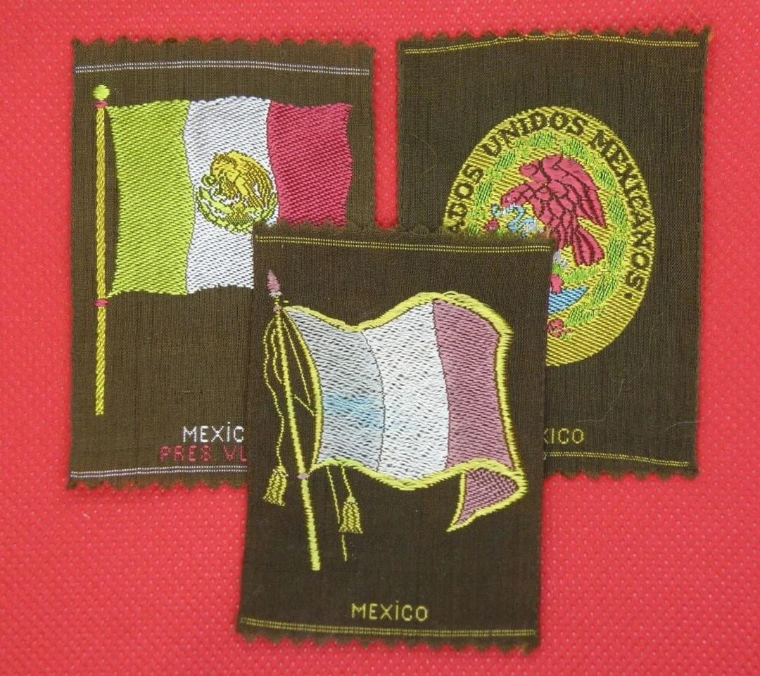 MEXICO SILK FLAGS 1930 National Flag, Standard Flag & Arms Cigarette ...