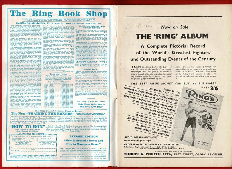 1952 'THE RING' BOXING Magazine 30th Anniversary Issue Original ...