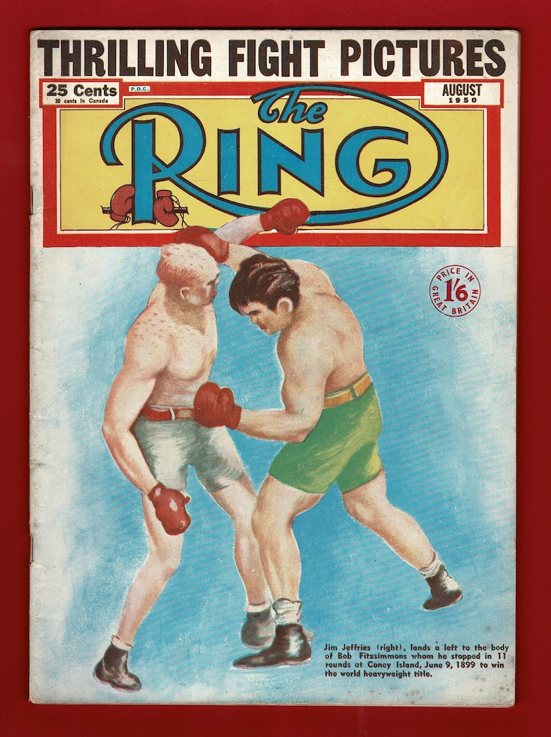 1950 'THE RING' BOXING Magazine - Original August 1950 Publication - Ft ...