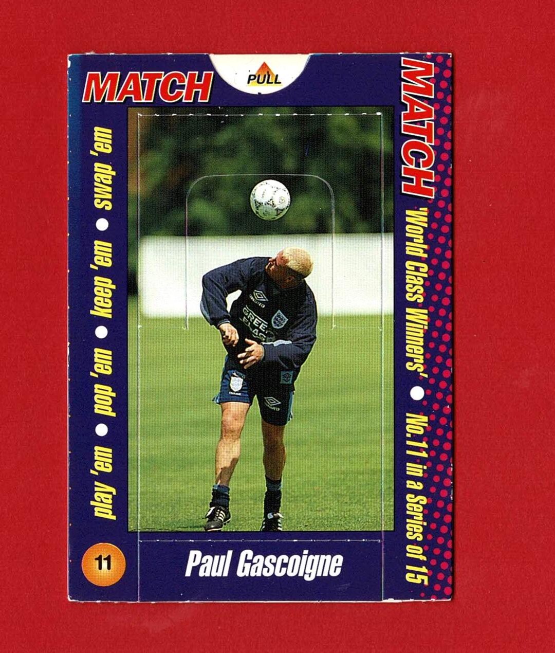 PAUL "gazza" GASCOIGNE - Football Pop-up Trading Card - Sported ...