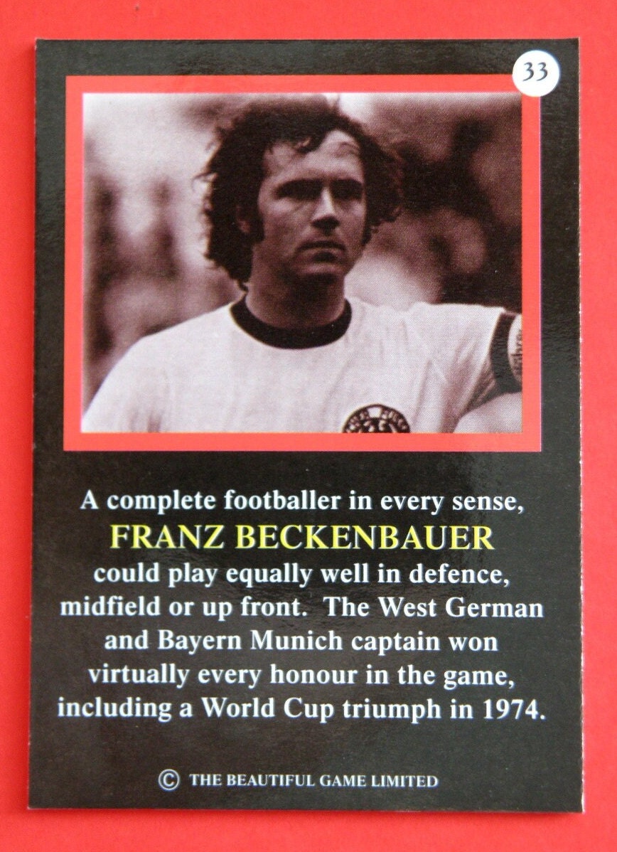 FRANZ BECKENBAUER Original 1990's Football Card 'football Greats' by ...