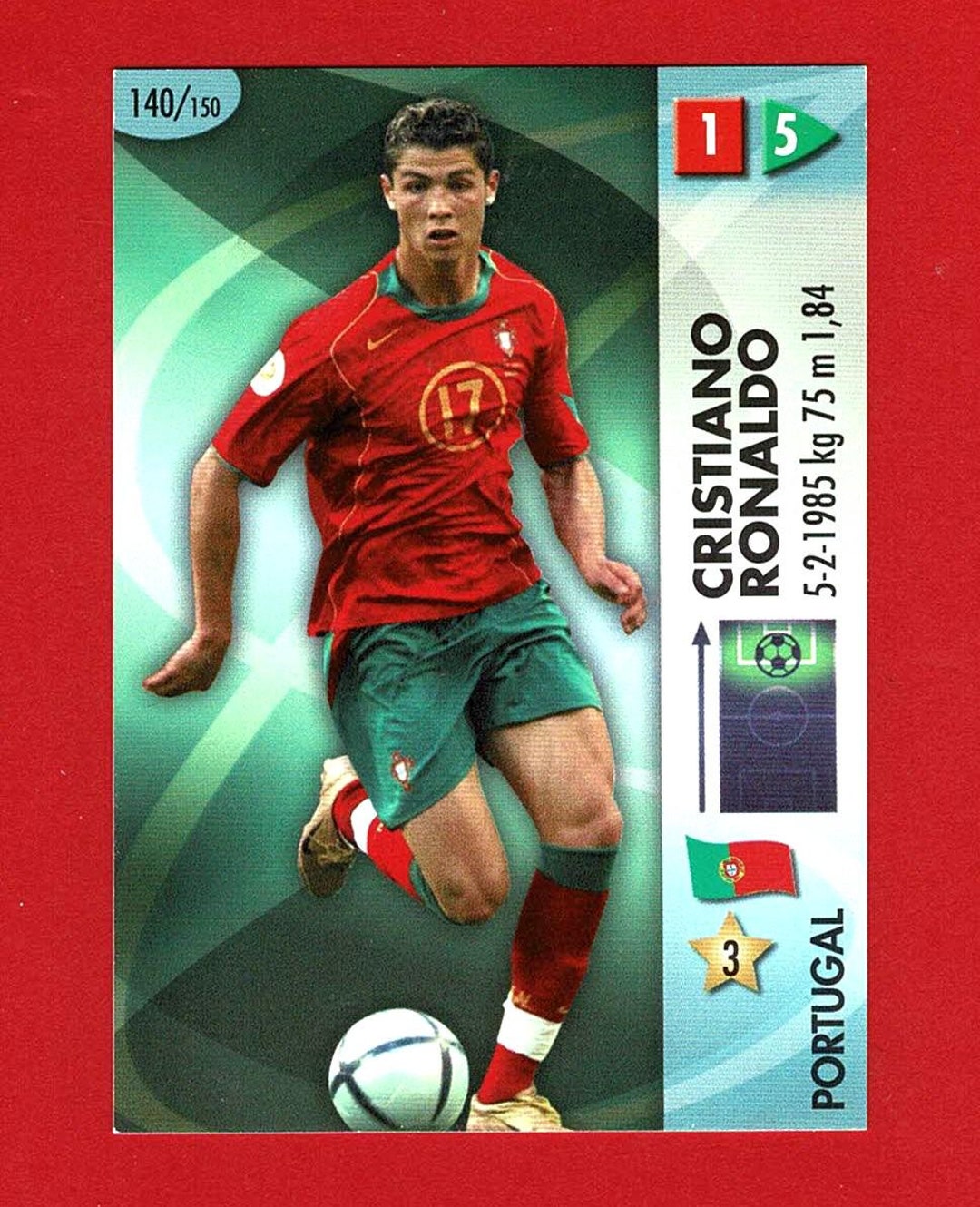 CRISTIANO RONALDO - ORIGINAL Footballer Trading Card - Portugal ...