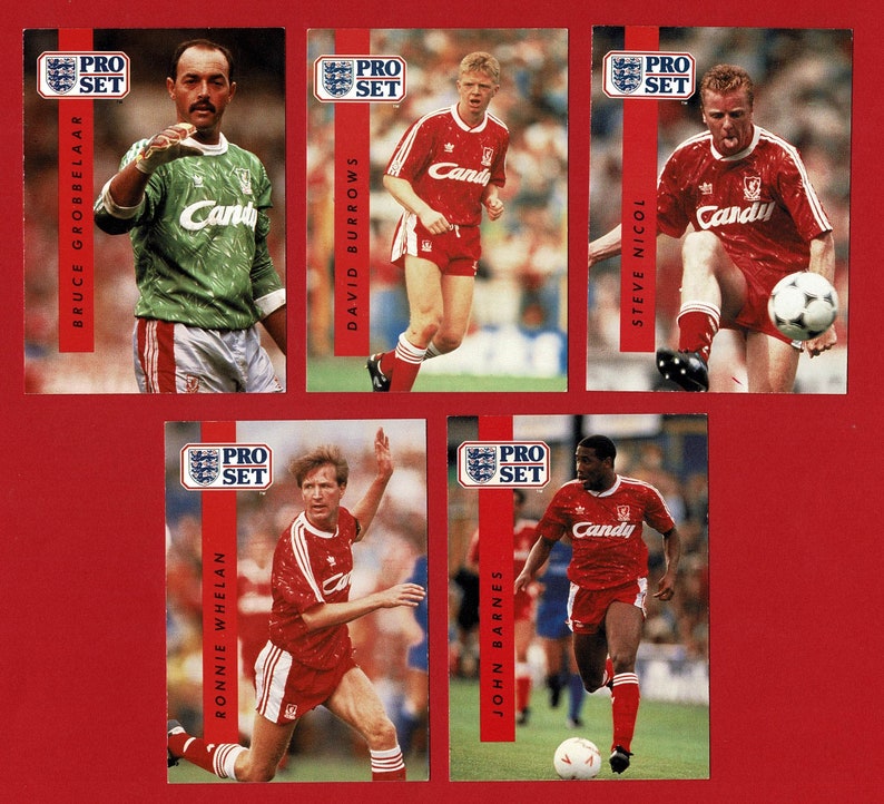 LIVERPOOL F.C. Original 1990 Pro Set Football Cards Soccer Trading ...