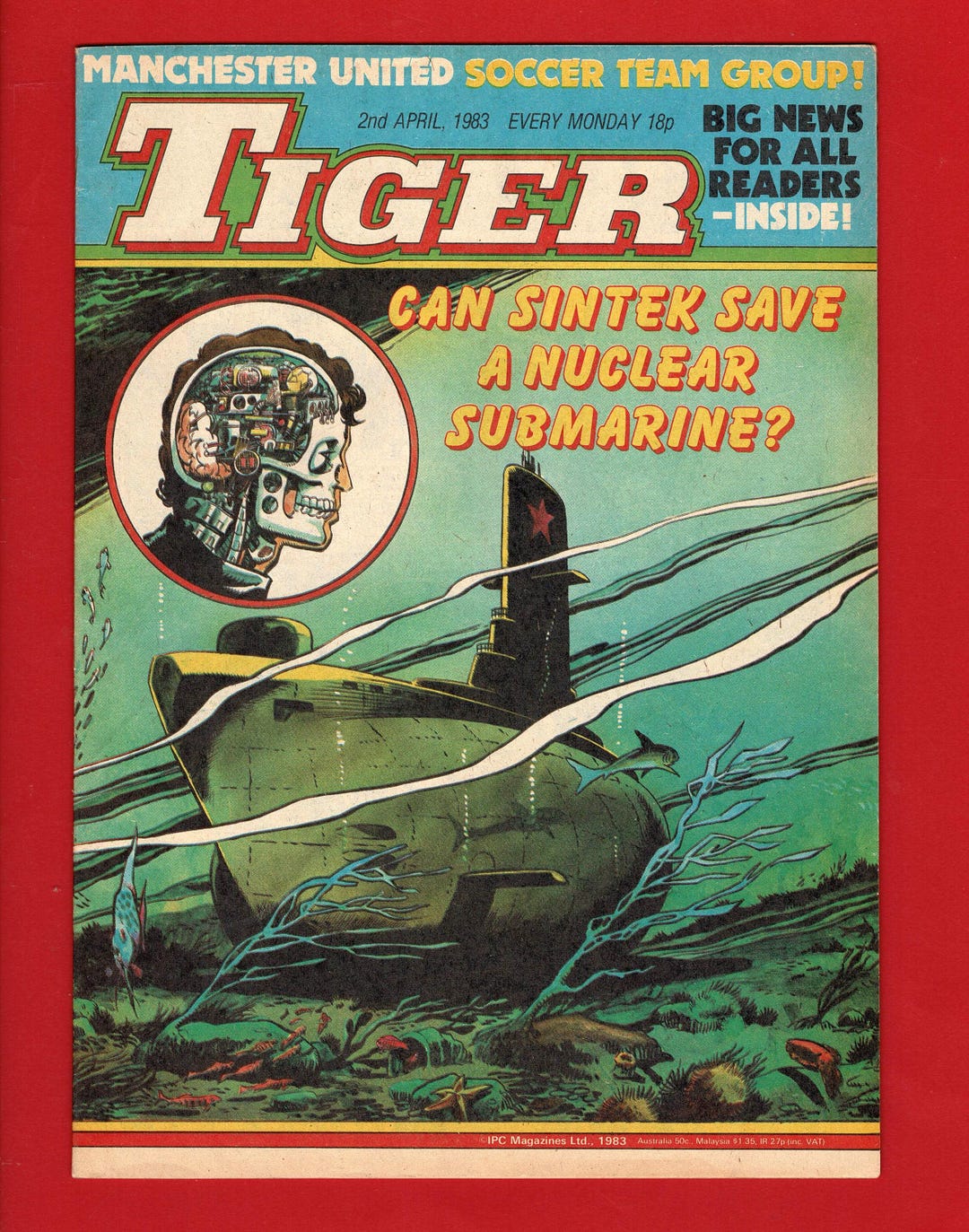 1983 'TIGER' COMIC - Featuring 'billys Boots', 'hot Shot Hamish ...
