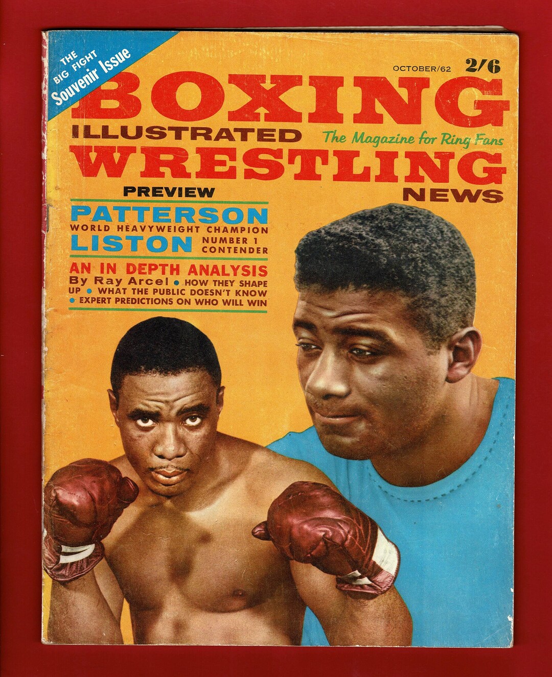 1962 BOXING & WRESTLING MAGAZINE Original Publication Inc. Heavyweight Floyd Patterson Vs Sonny ...