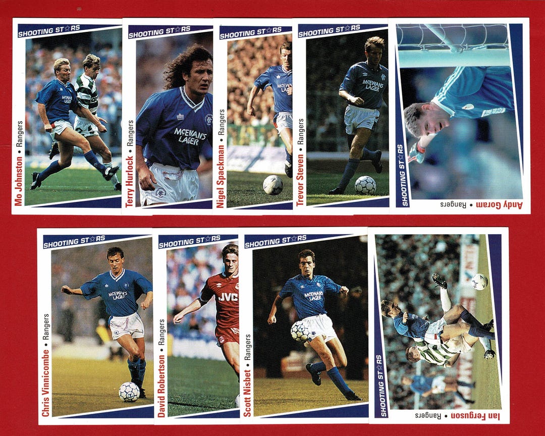 9x RANGERS F.C. FOOTBALLERS - Original 1991 Cards - Glasgow Rangers ...