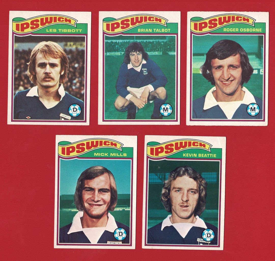 5 X IPSWICH TOWN FOOTBALLERS - Original 1978 Football Gum Cards ...