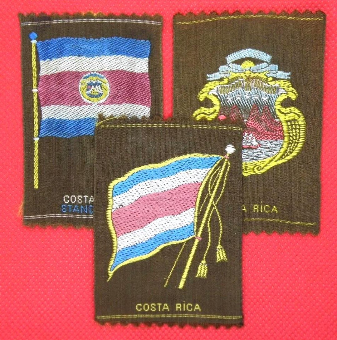 COSTA RICA - 1930 SILK Flags - National Flag, Standard Flag & Arms ...