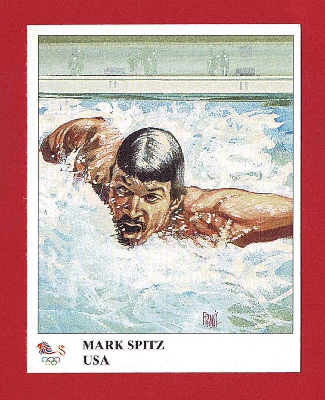 MARK SPITZ SWIMMING Trade Card Olympic Champions 1996 Athlete Card U.S ...