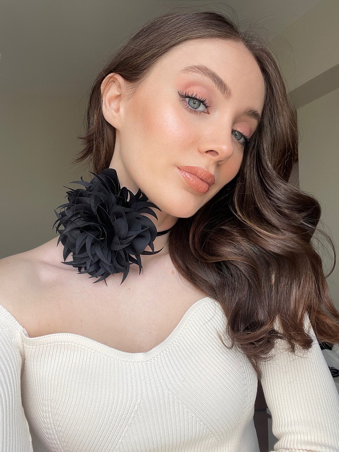 Flower Choker Necklace, Large Floral Necklaces, Victorian Choker for ...