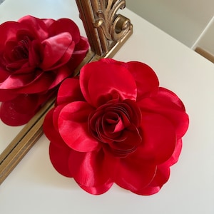 Flower Brooch: Handmade Silk Oversized Rose Brooches, Wedding ...