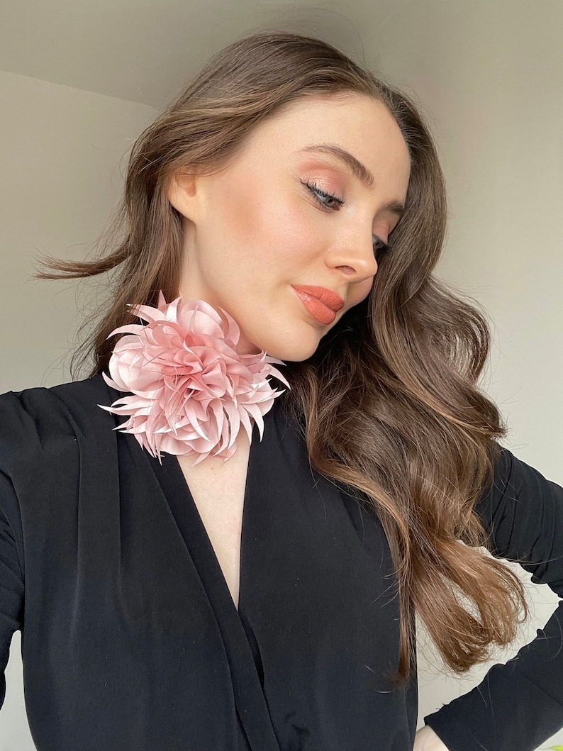 Handmade Cottagecore Flower Necklace: Silk Boho Choker Personalised ...