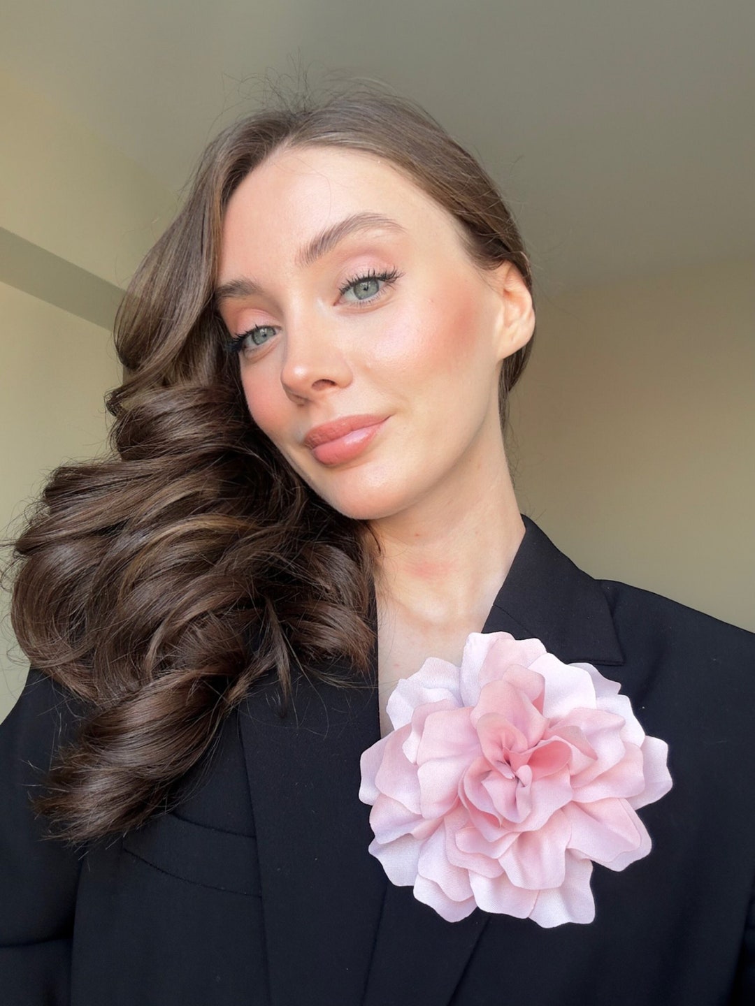 Cherry Blossom Pin: Fabric Flower Brooch, Rose Shoulder Kawaii Pins ...