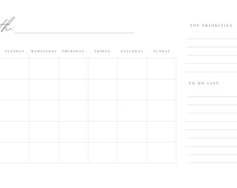 2024 Monthly Calendar, to Do List, Notes, Cute Icons, Printable ...