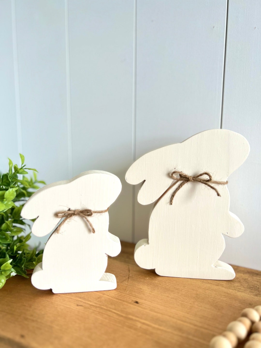 Wooden Bunny Decor Easter Bunny Decor Wood Bunny - Etsy